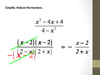 Algebraic fractions | PPT