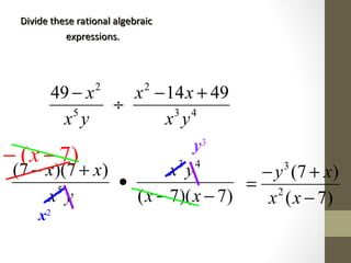 Algebraic fractions | PPT