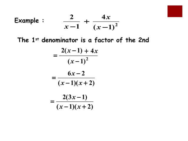 Algebraic fractions 1 | PPT