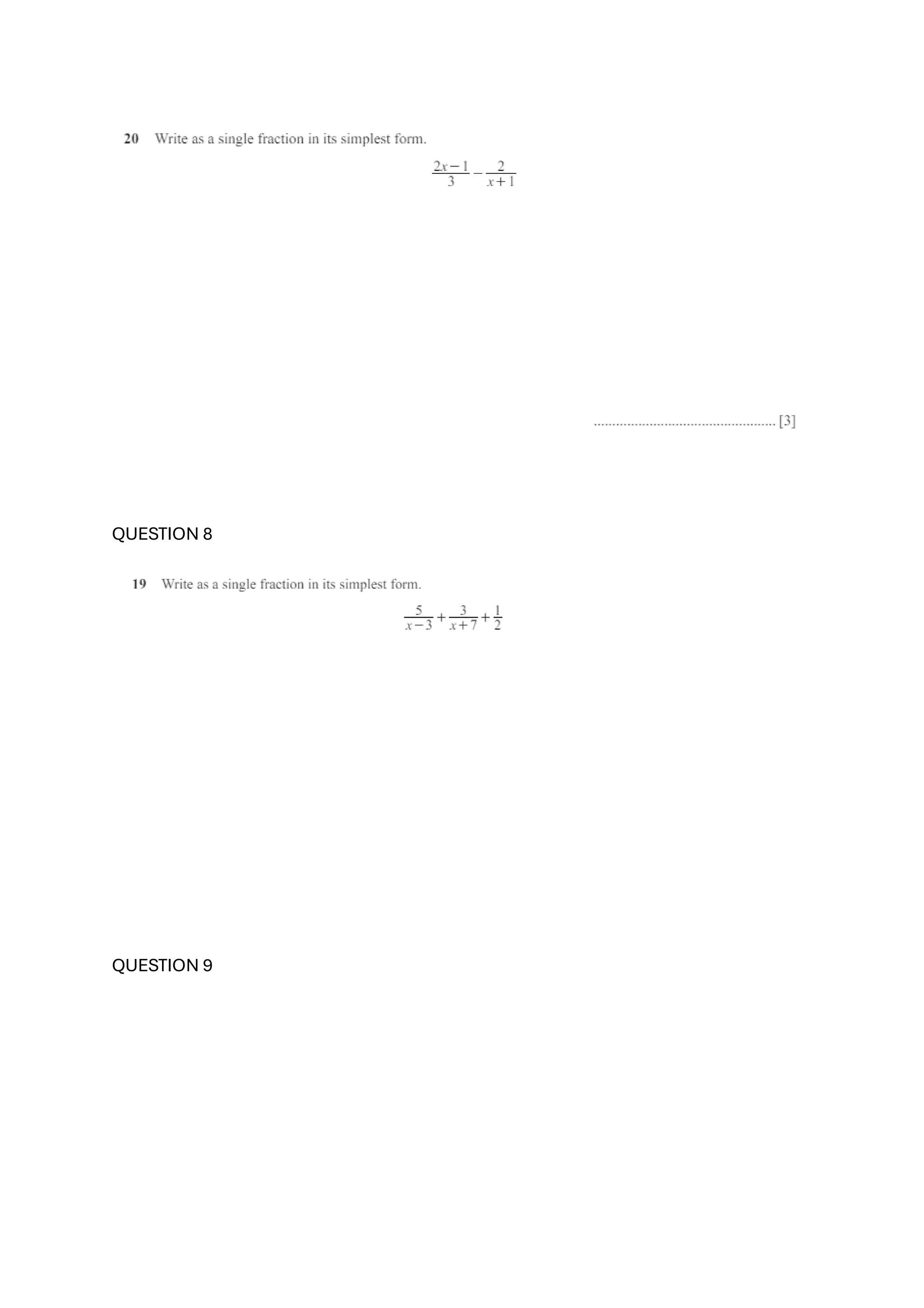 Algebraic Fractions Igcse Mathematics Pdf