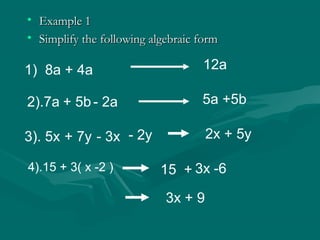 Algebraic from | PPT