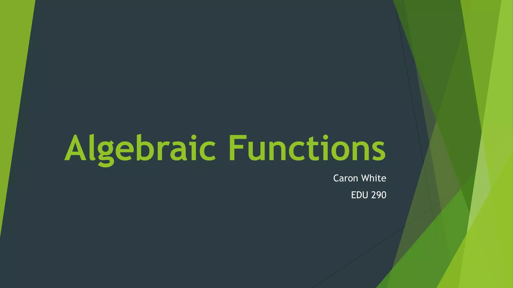 Algebraic functions powerpoint | PPTX