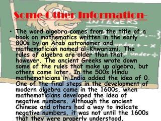 Algebraic identities | PPTX | Computing | Technology & Computing