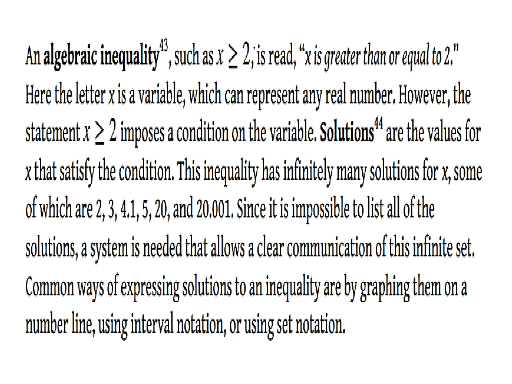 Algebraic Inequalities(solving, graphing and determining interval ...