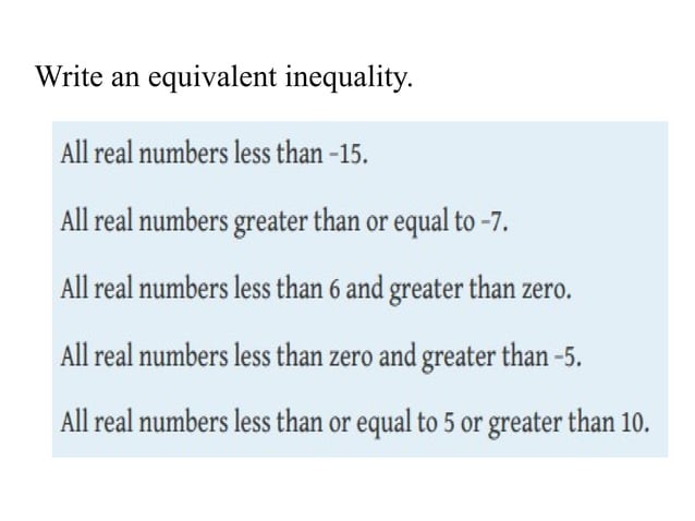 Algebraic Inequalities(solving, graphing and determining interval ...