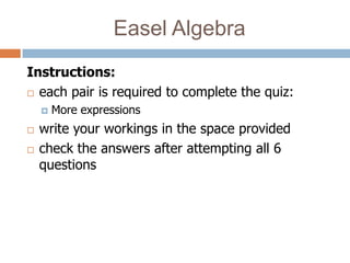 Algebraic Manipulation Lesson | PPTX