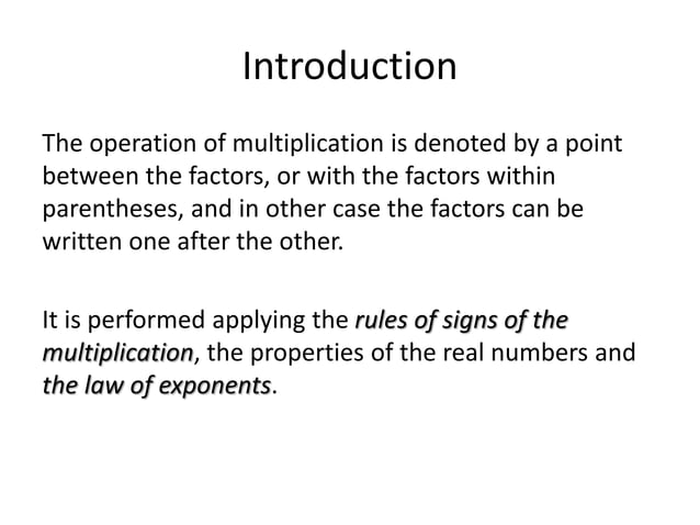 Algebraic multiplication | PPTX