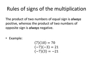 Algebraic multiplication | PPTX