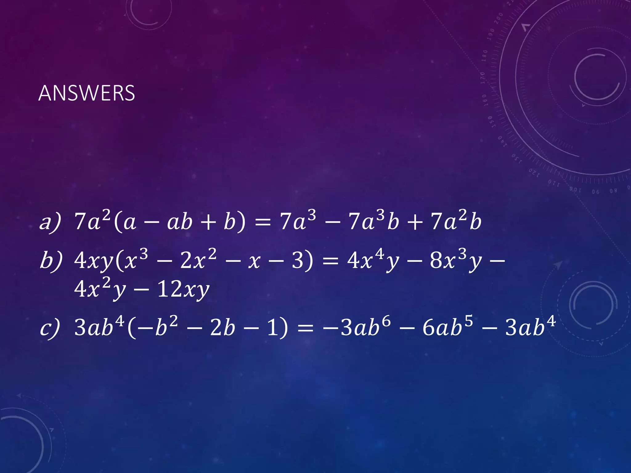 Algebraic multiplication | PPTX | Physics | Science