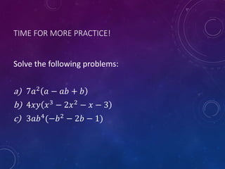 Algebraic multiplication | PPTX