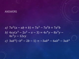 Algebraic multiplication | PPTX | Physics | Science