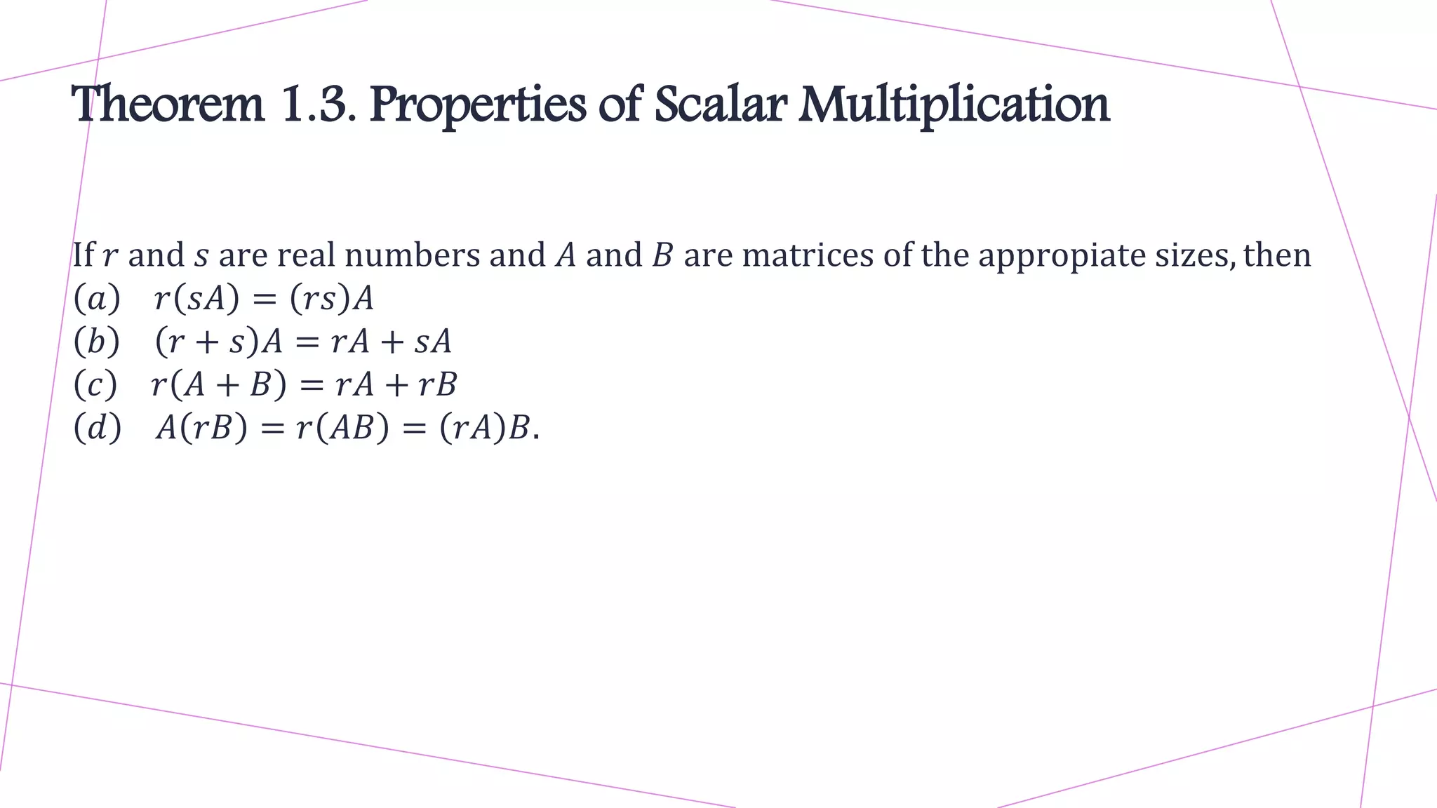 Algebraic Properties of Matrix Operations | PPTX