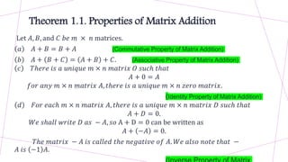 Algebraic Properties of Matrix Operations | PPTX | Programming ...
