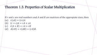 Algebraic Properties of Matrix Operations | PPTX | Programming ...