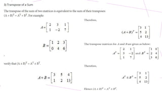 Algebraic Properties of Matrix Operations | PPTX
