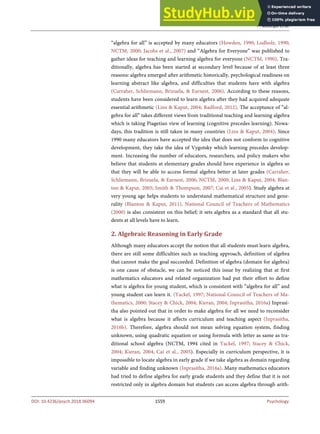 Algebraic Reasoning In Early Grade Promoting Through Lesson Study And ...