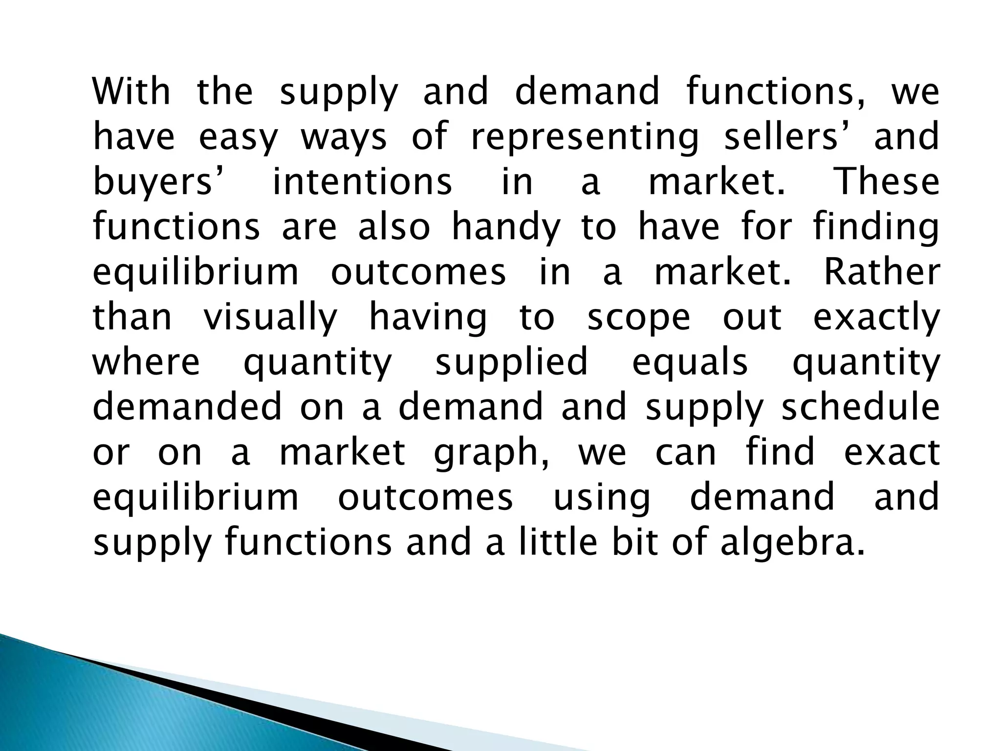 Algebraic representation of demand and supply | PPTX