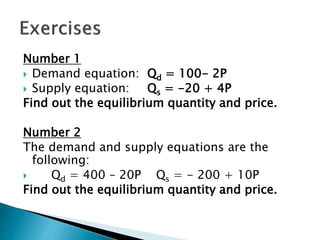 Algebraic representation of demand and supply | PPTX