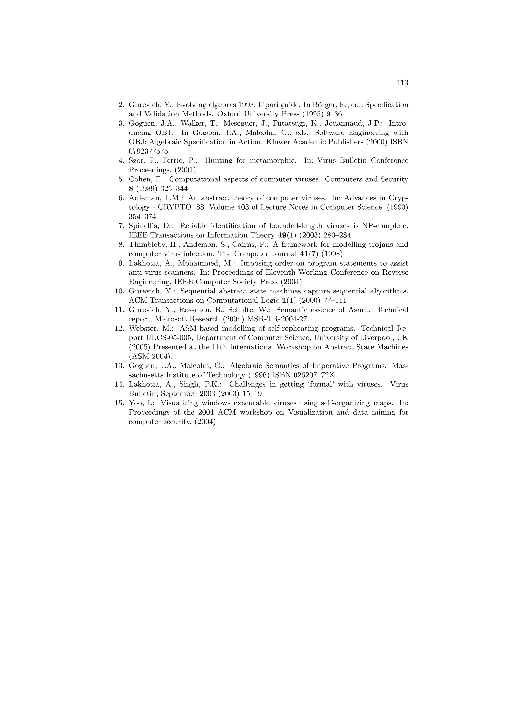 Algebraic Specification Of Computer Viruses And Their Environments Pdf