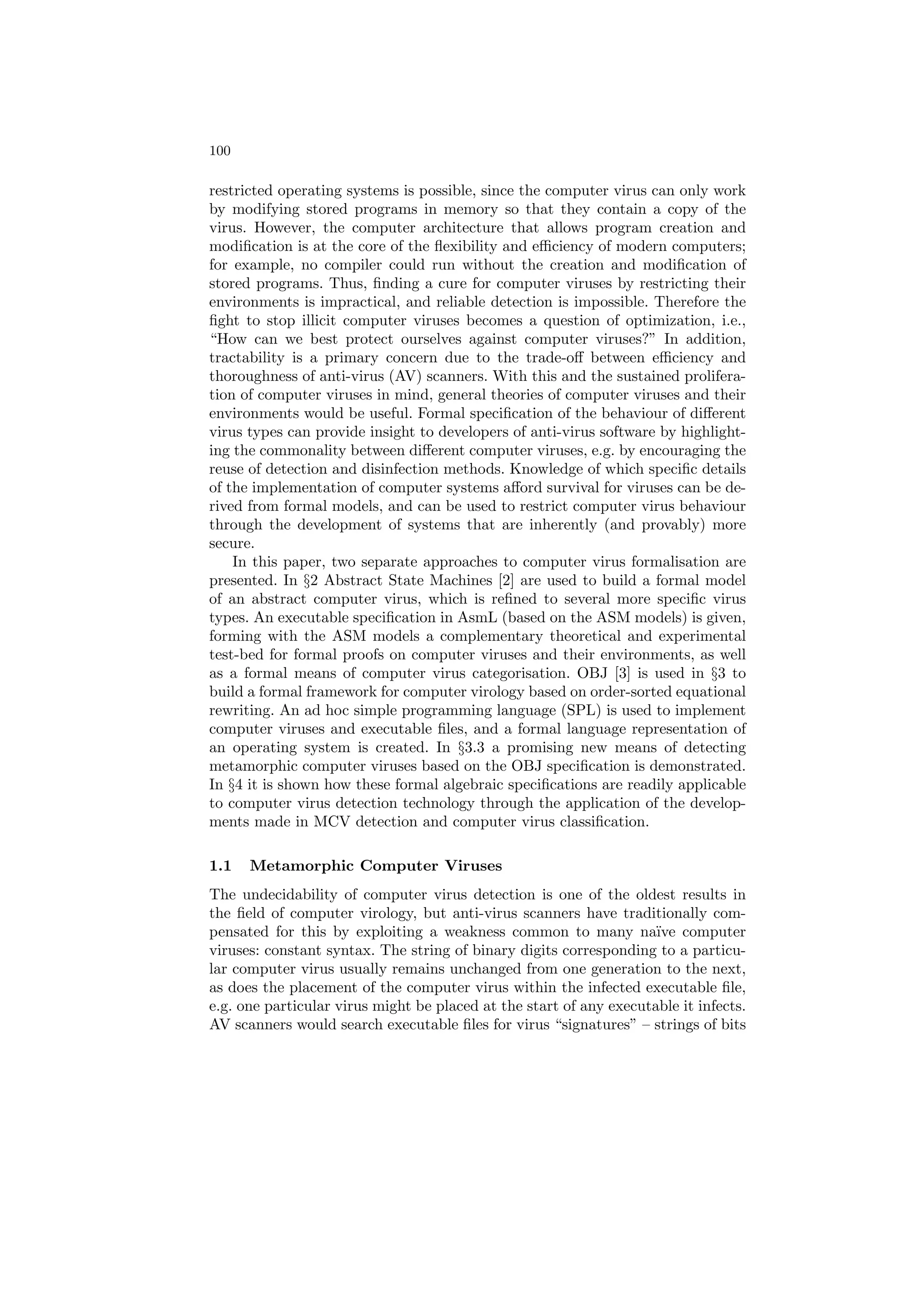 Algebraic Specification Of Computer Viruses And Their Environments