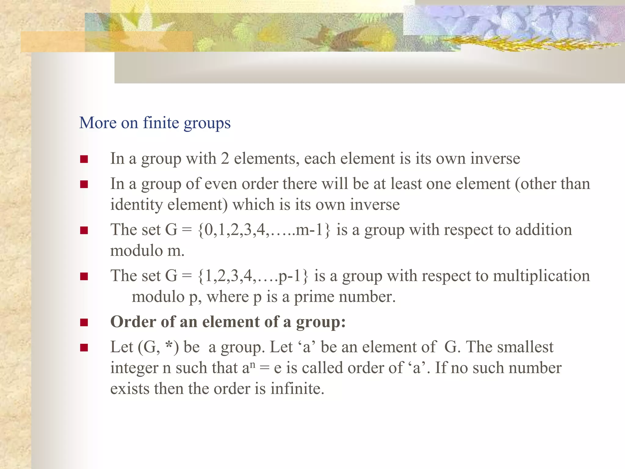 Algebraic structures | PPT