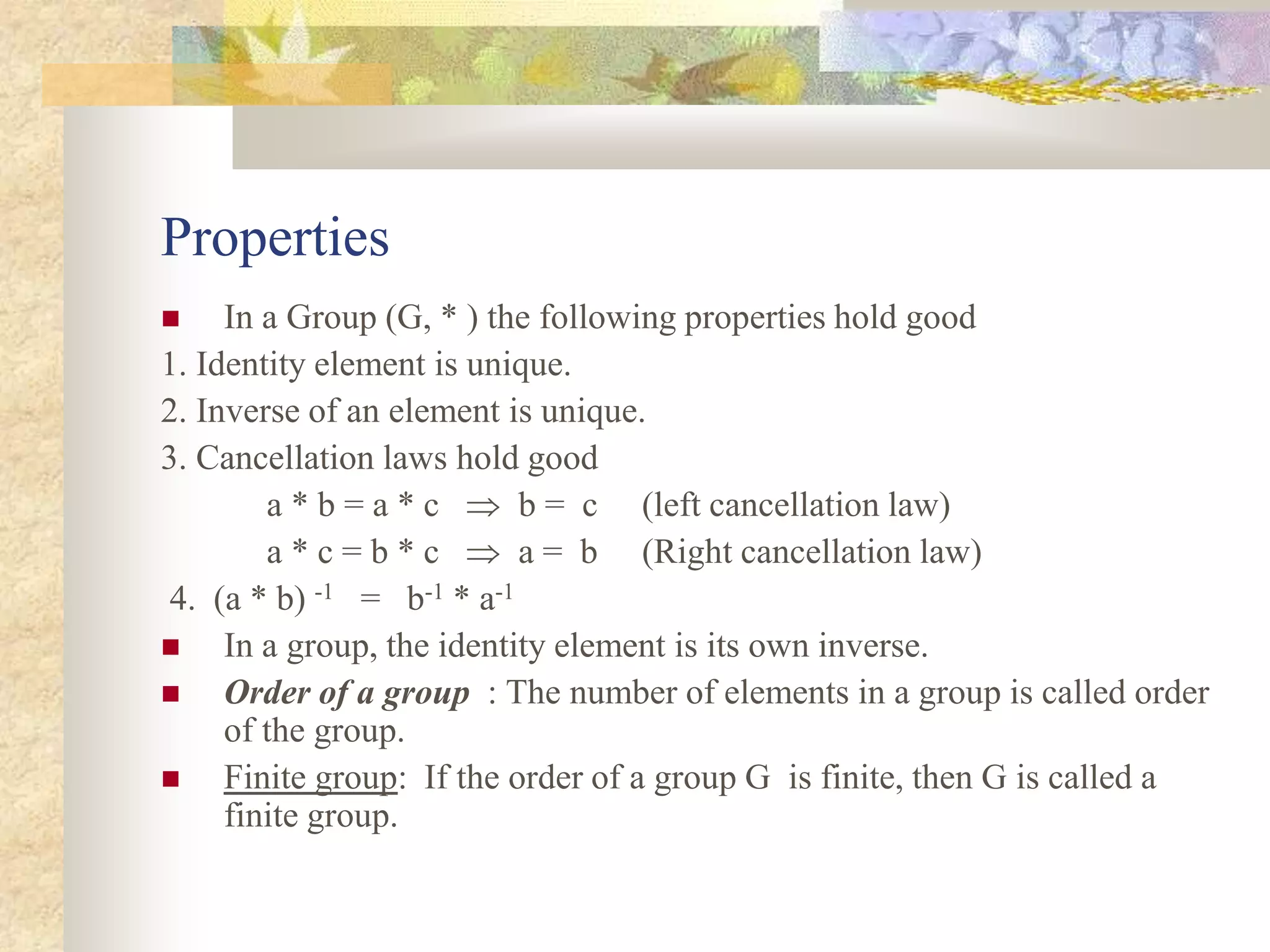 Algebraic structures | PPT