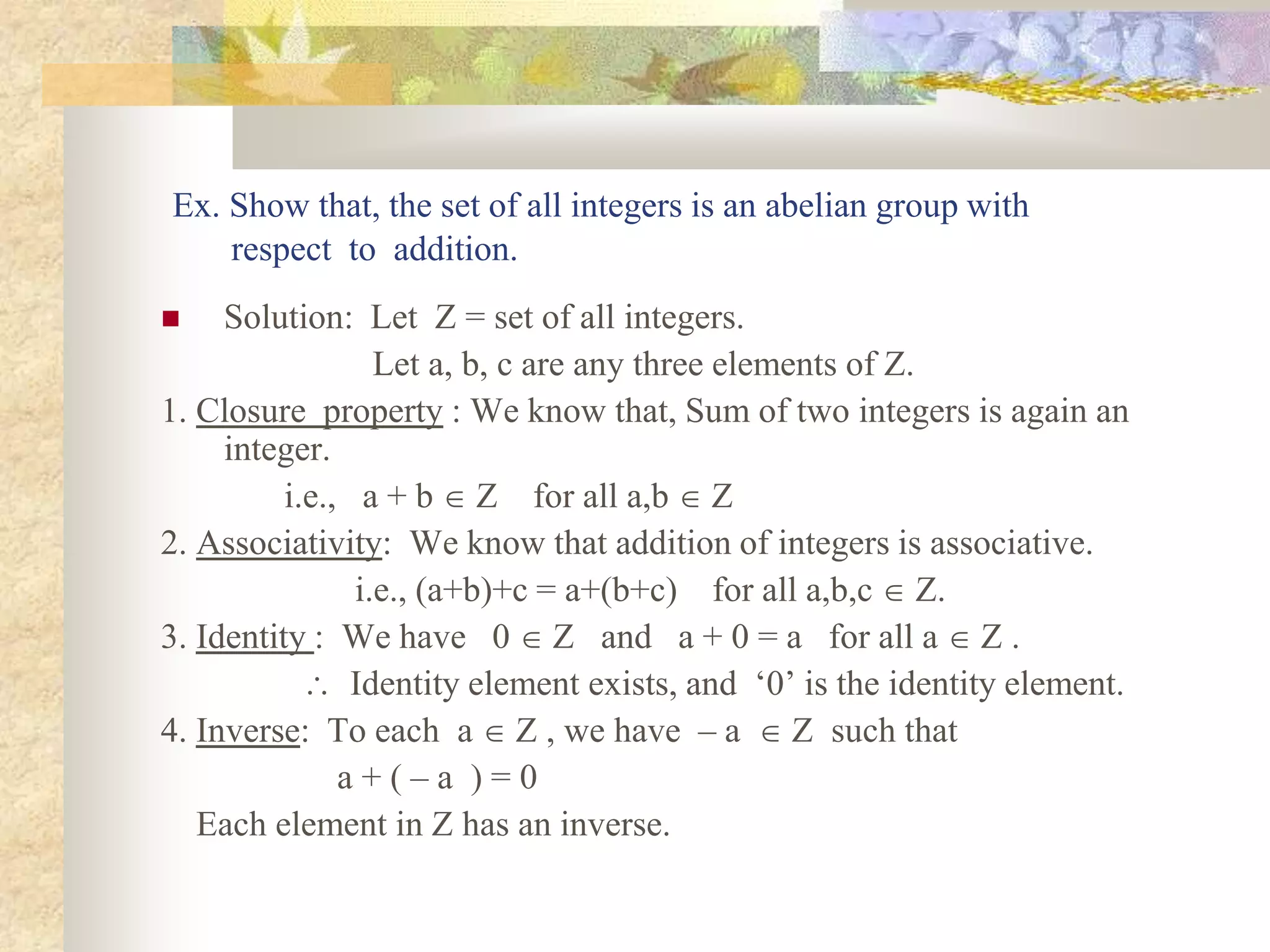 Algebraic structures | PPT