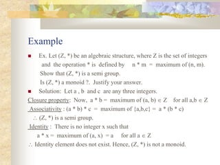 Algebraic structures | PPT