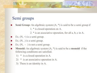 Algebraic structures | PPT