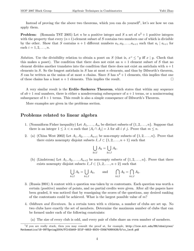 Algebraic techniques in combinatorics | PDF Algebraic techniques in combinatorics | PDF