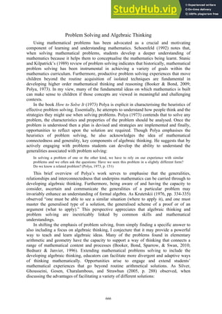 Algebraic Thinking A Problem Solving Approach | PDF | Educational Assessment | Education