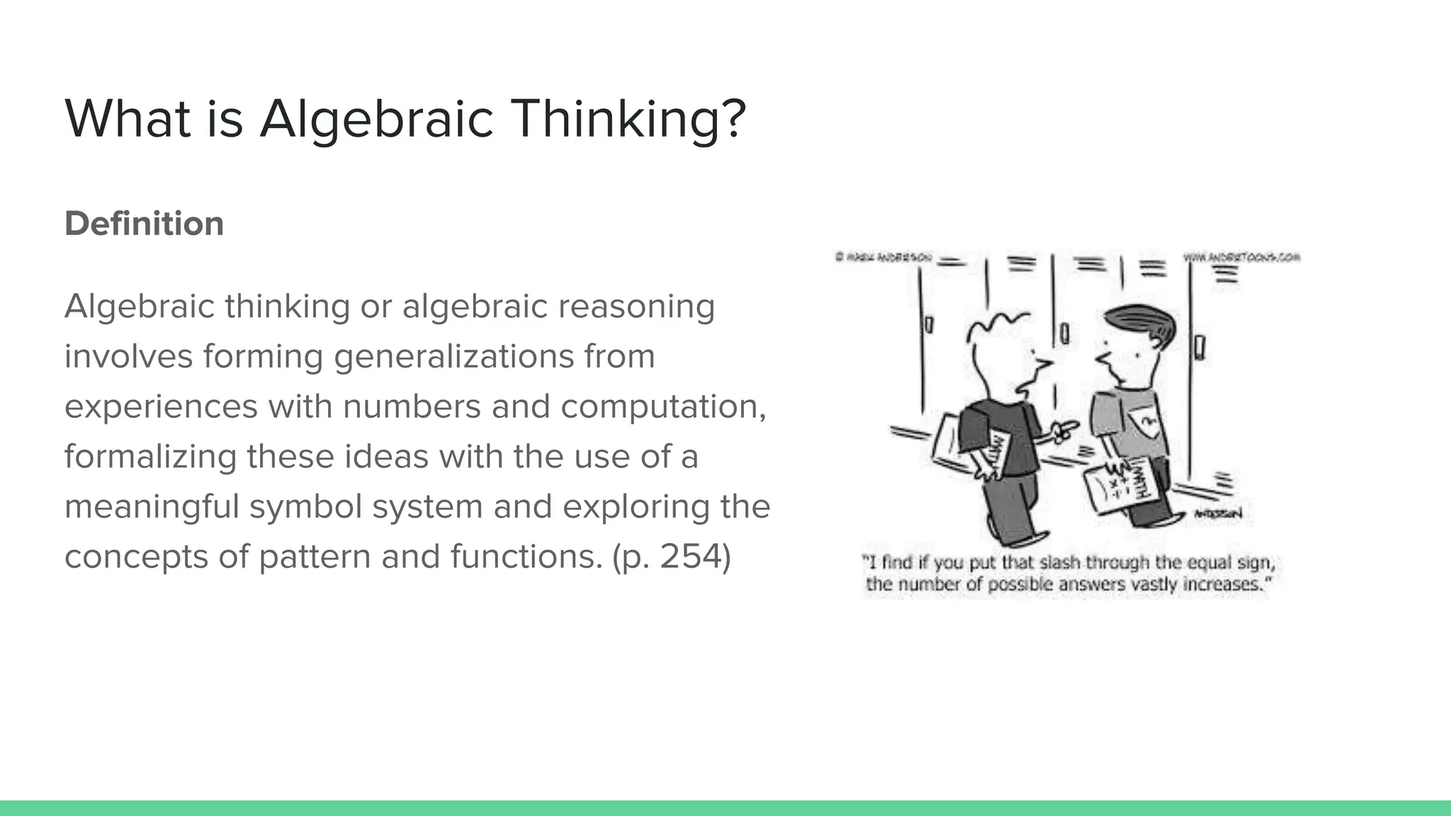 Algebraic thinking: generalizations, patterns and functions | PPTX