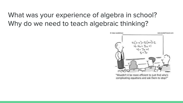 Algebraic thinking: generalizations, patterns and functions | PPTX | Education