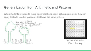 Algebraic thinking: generalizations, patterns and functions | PPTX