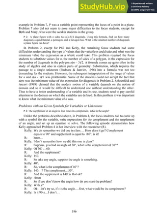 Algebraic Thinking In Geometry At High School Level Students Use Of ...