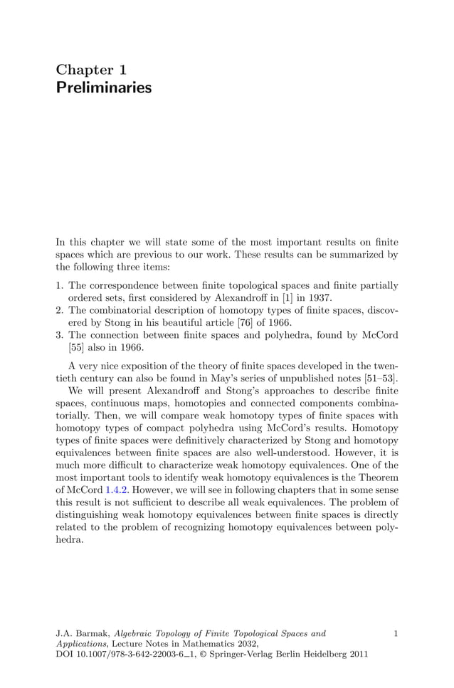 Algebraic topology of finite topological spaces and applications | PDF | Maps & Navigation