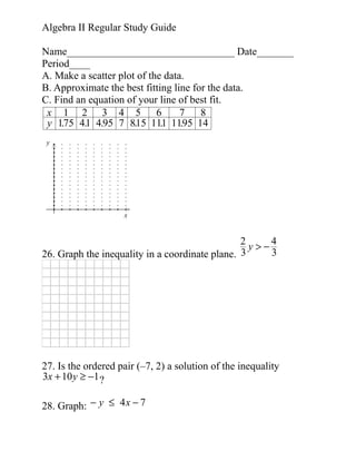 Algebra ii study guide | PDF