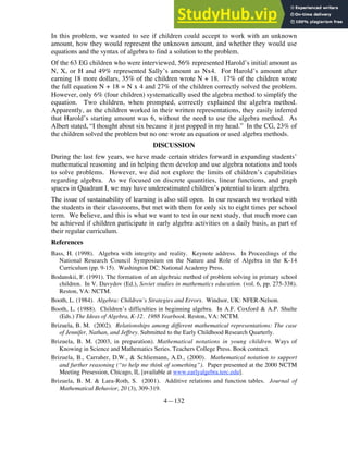 Algebra In Elementary School | PDF | Educational Assessment | Education