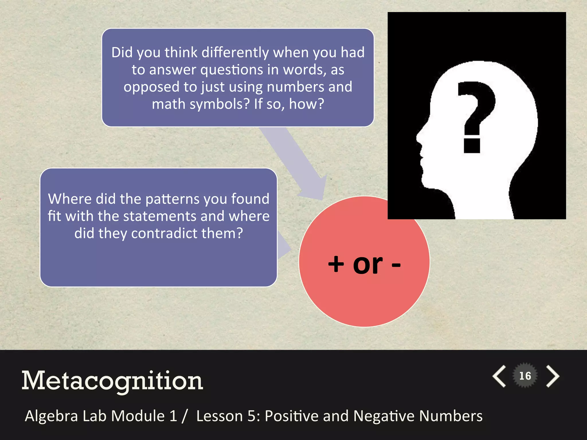 Algebra lab.module1.lesson5.posandneg | PDF | Homework and Study ...