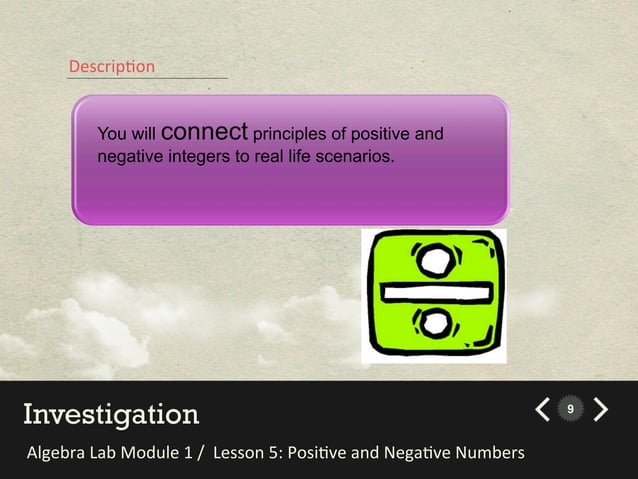 Algebra lab.module1.lesson5.posandneg | PPT