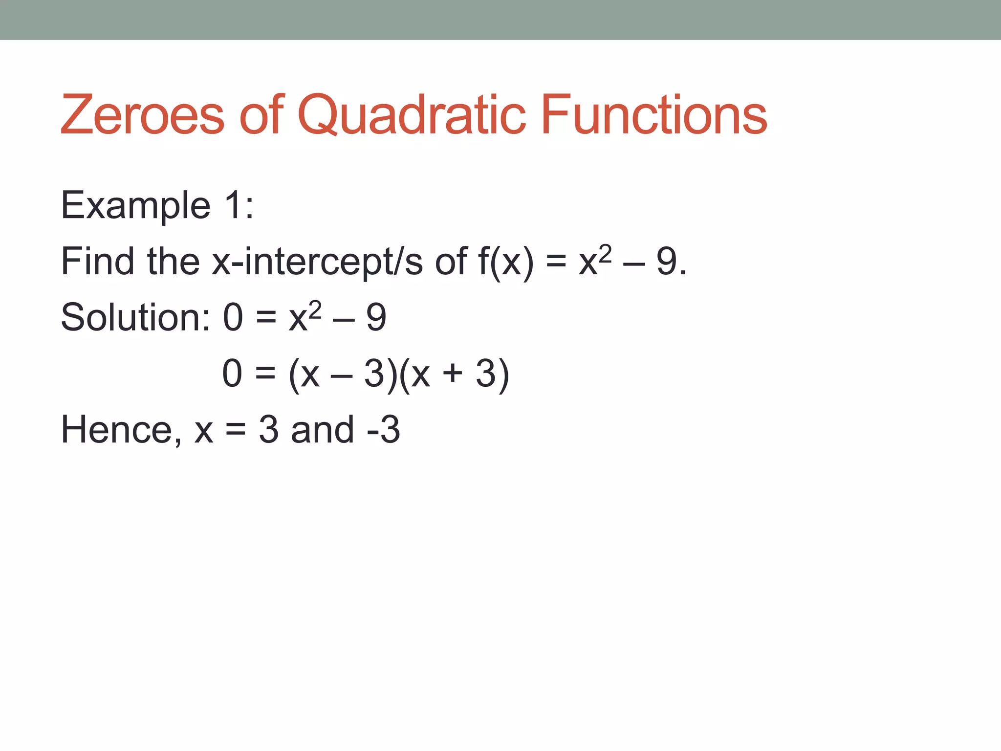 Algebra lesson 4.2 zeroes of quadratic functions | PPT