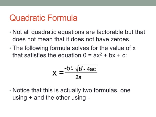 Algebra lesson 4.2 zeroes of quadratic functions | PPT