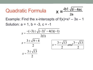 Algebra lesson 4.2 zeroes of quadratic functions | PPT
