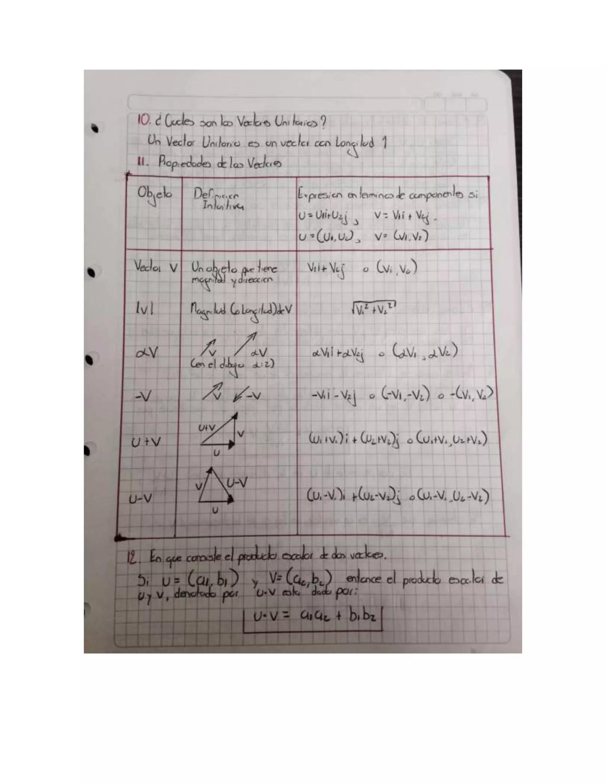 Algebra lineal vectores | DOCX