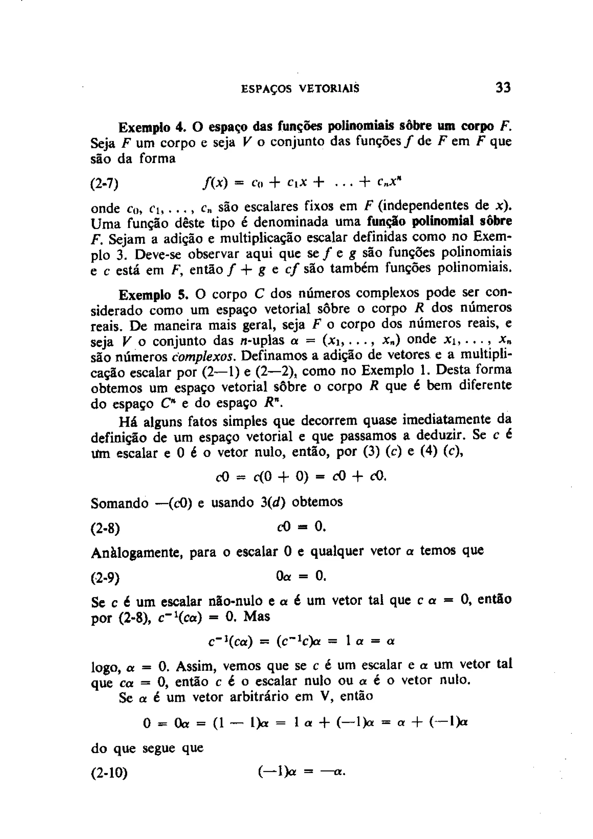 Algebra linear hoffman e kunze | PDF
