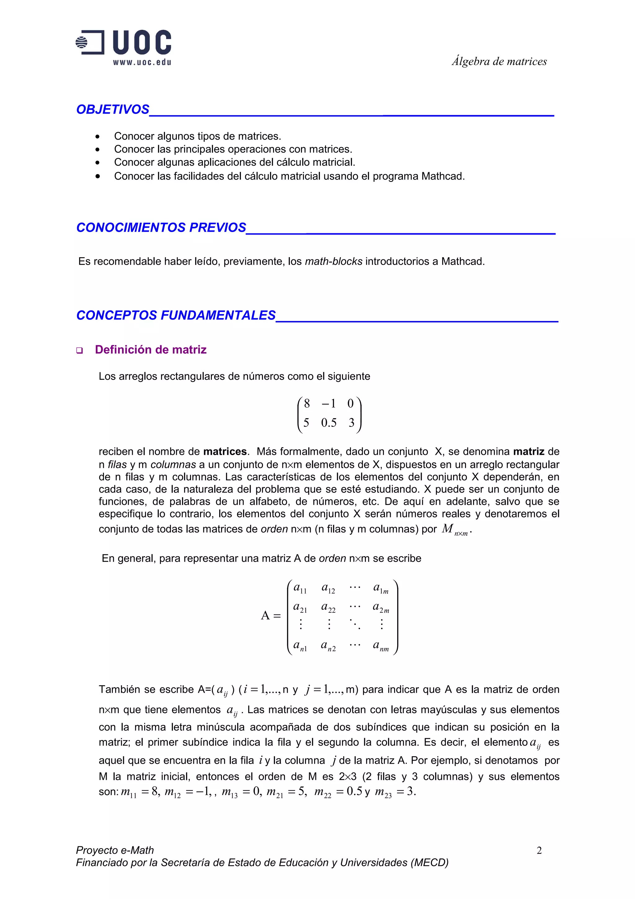 Algebra matrices | PDF