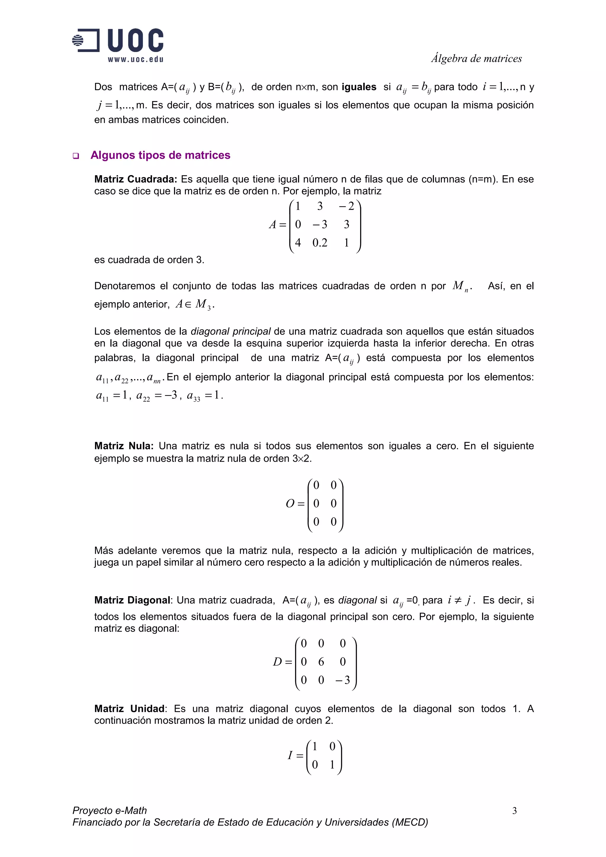 Algebra matrices | PDF