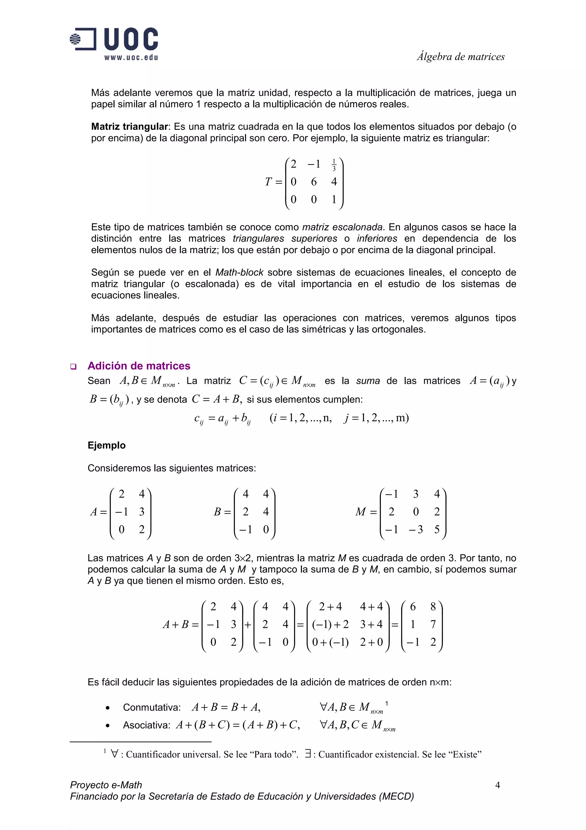 Algebra matrices | PDF
