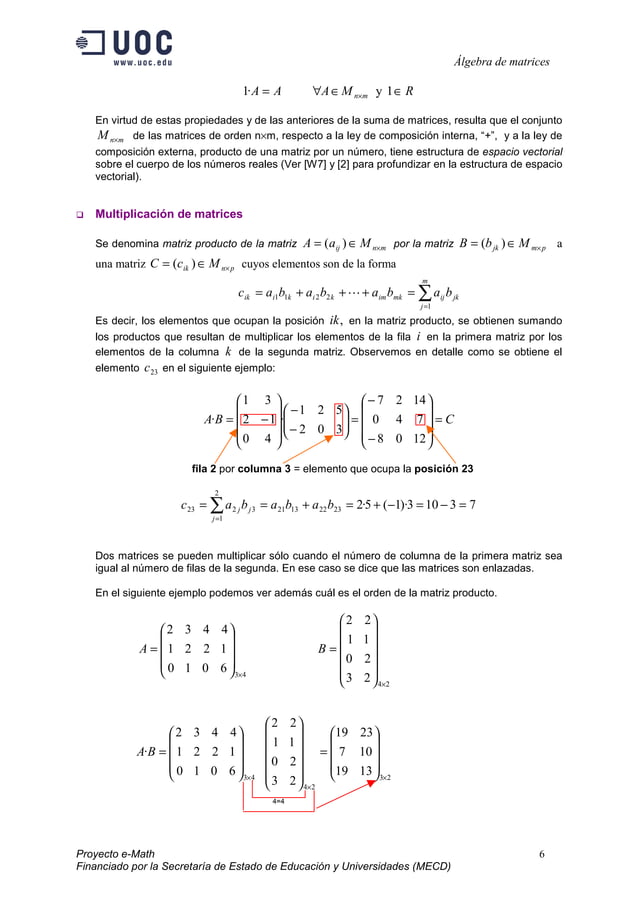 Algebra matrices | PDF