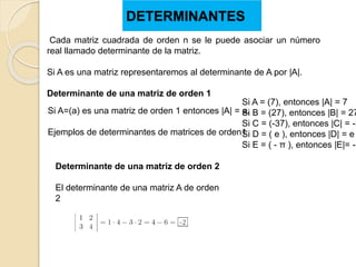 Algebra matricial determinantes | PPTX
